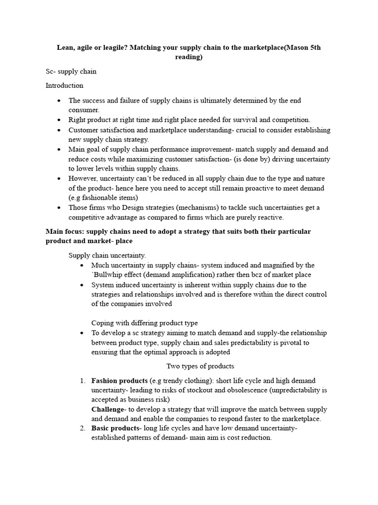 Supply Chain Management Notes (5-8) | PDF | Inventory | Supply Chain