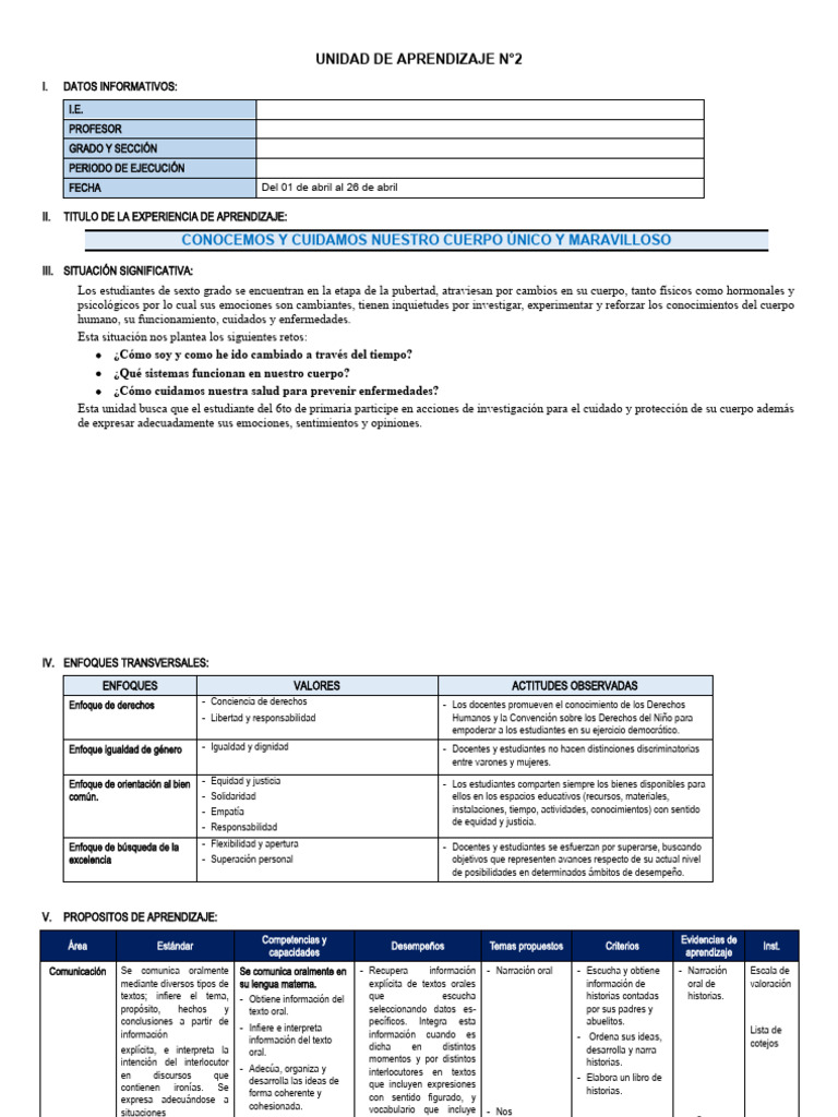 6° Grado - Unidad de Aprendizaje N°02 | PDF | Números | Decimal