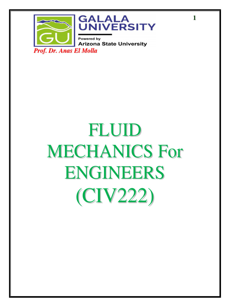 Fluid Mechanics - Chapters 1&2 | PDF | Pressure | Fluid