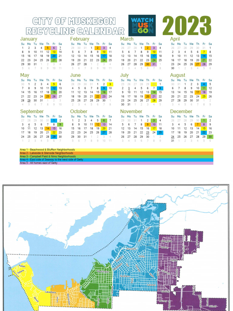 2023 Recycling Calendar With Map | PDF