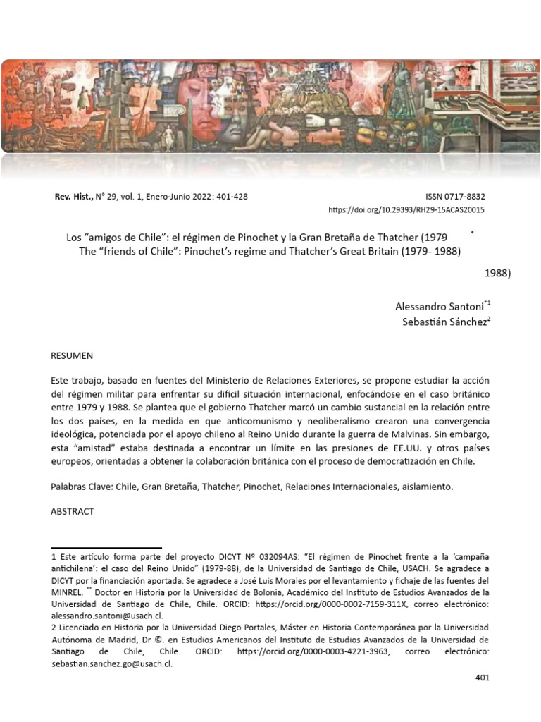 Thatcher y Pinochet | PDF | Chile | Margaret Thatcher