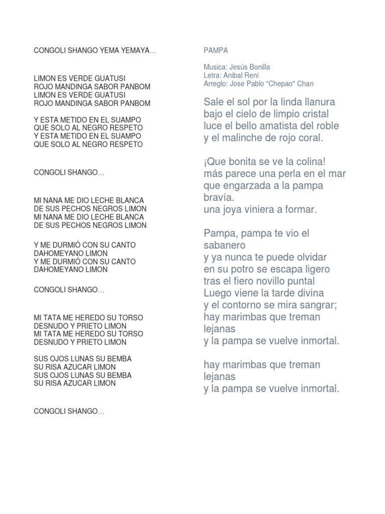 Congoli Shango y Pampa | PDF