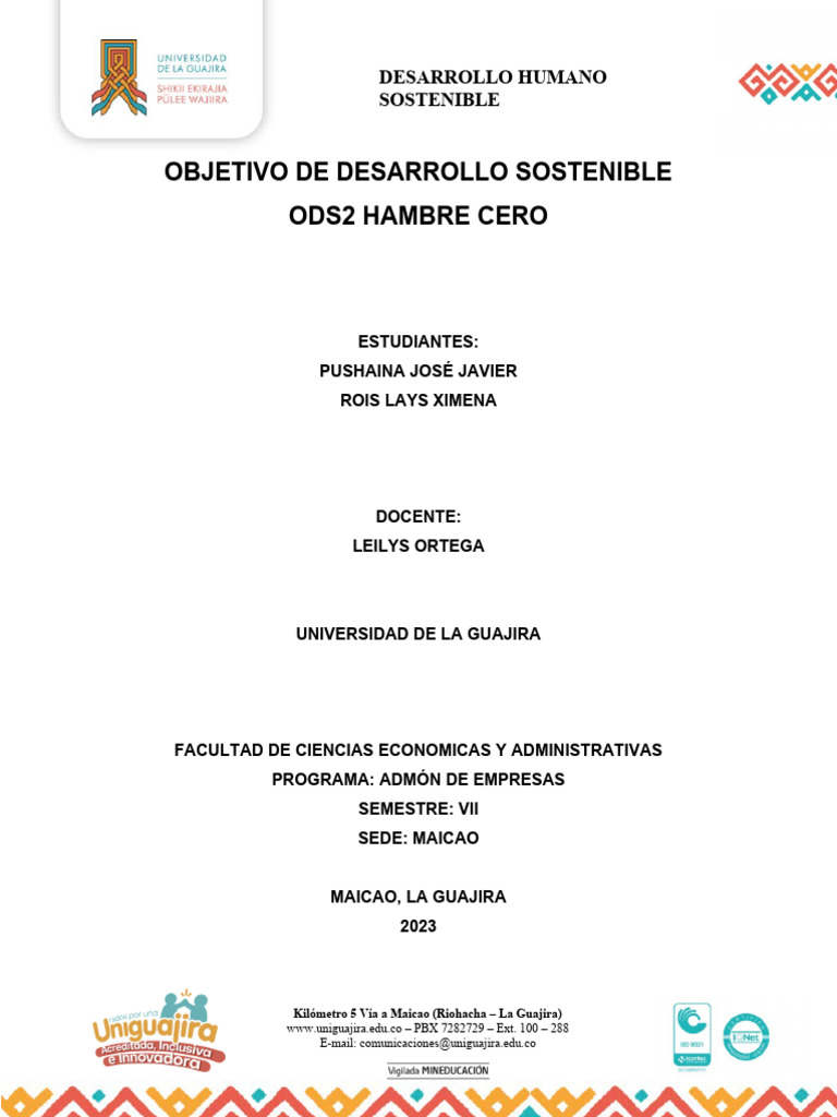 ODS HAMBRE CERO | PDF | Desnutrición | Agricultura