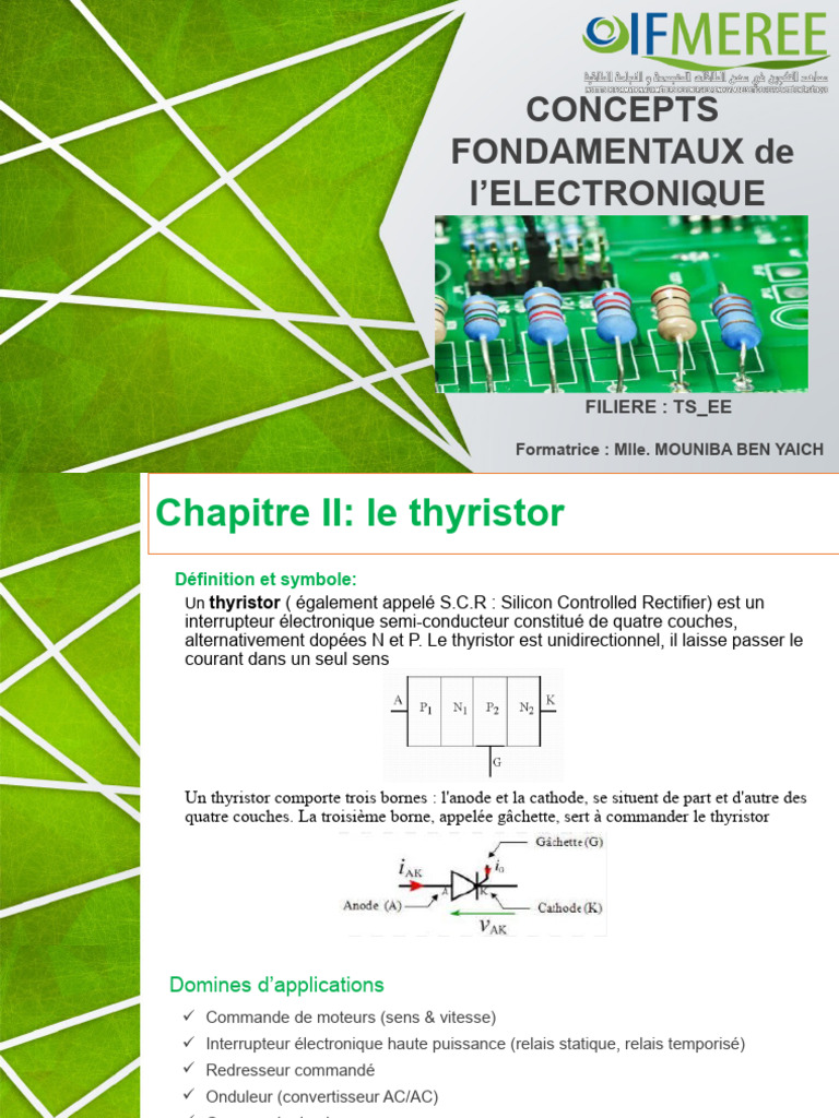Concepts Clés du Thyristor en Électronique | PDF | Redresseur | Ingénierie de l'énergie électrique