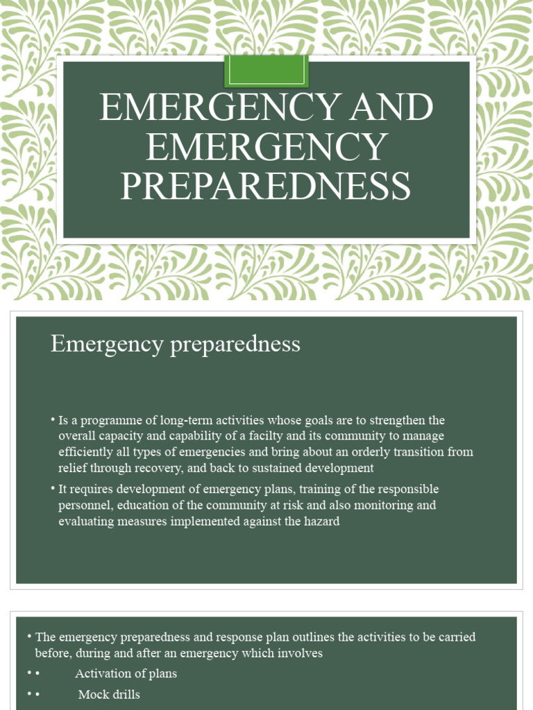 Emergency and Emergency Preparedness | Download Free PDF | Emergency ...
