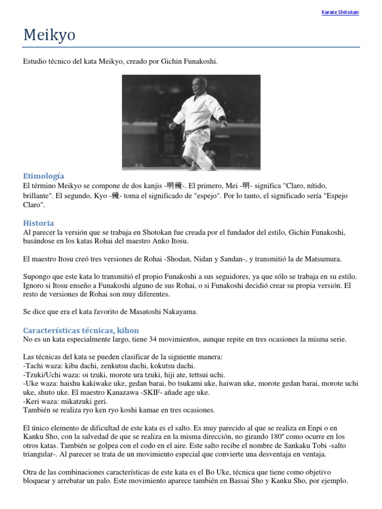 Meikyo | PDF | Kata | Shotokan