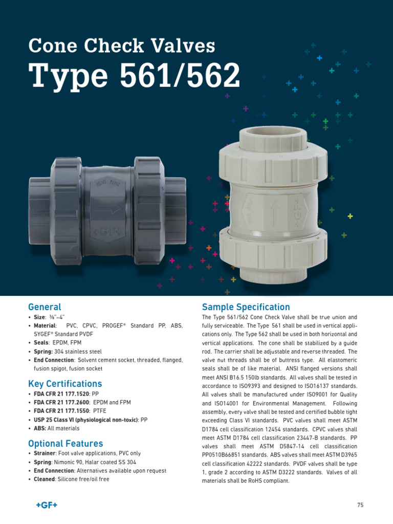 Ficha Tecnica Cheque REF. 561 | PDF | Valve | Pressure