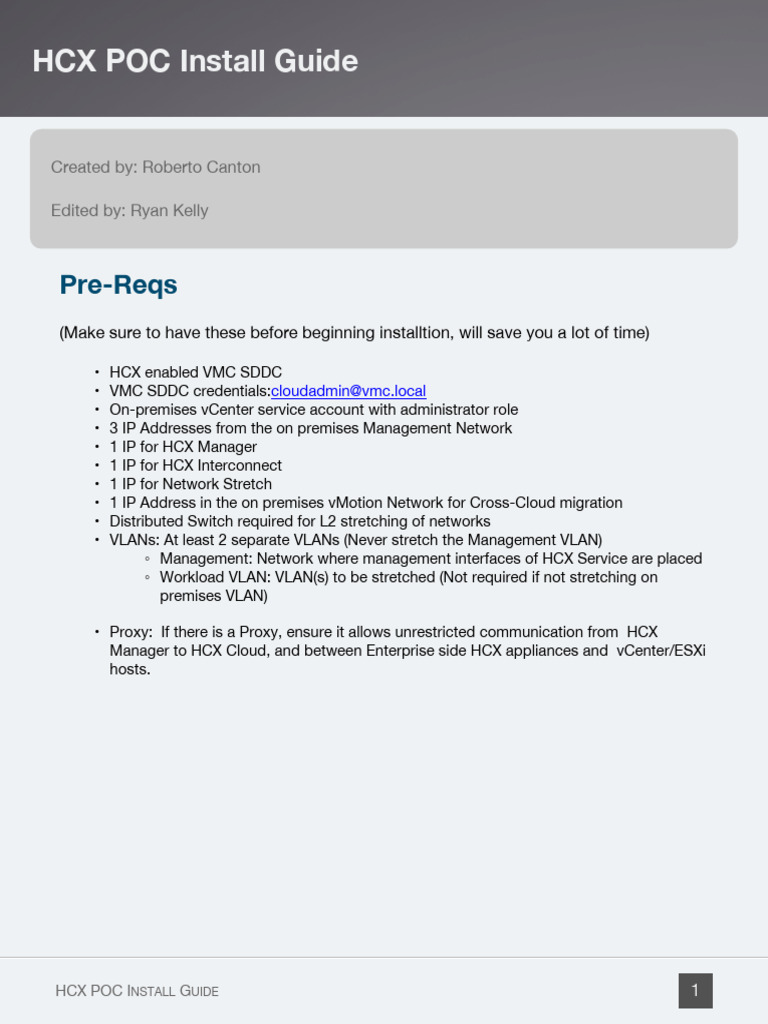 3b - HCX POC Install Guide | PDF | Computer Network | Ip Address