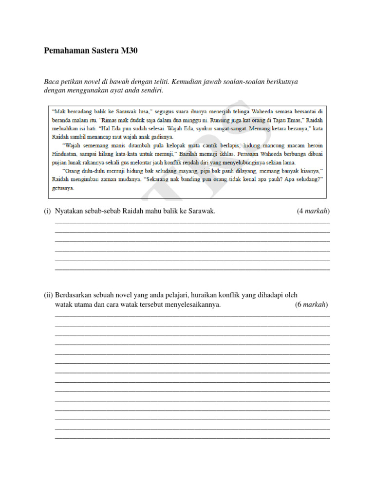 Latihan Novel Tirani M31 | PDF