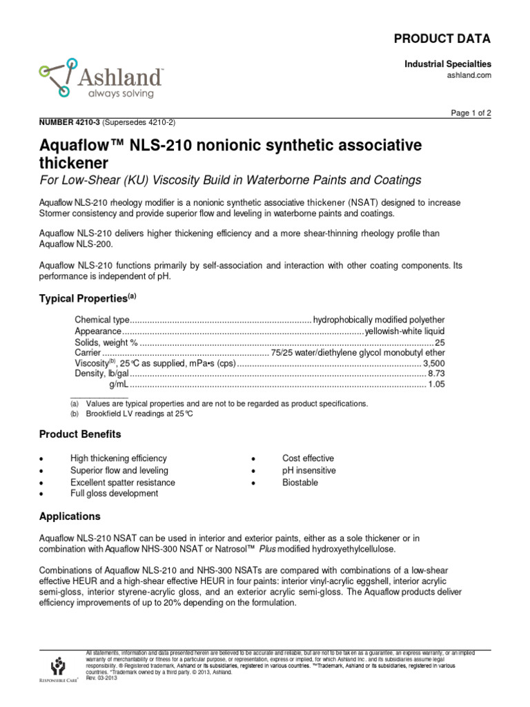 Aquaflow Nls-210 Nsat | PDF | Paint | Materials
