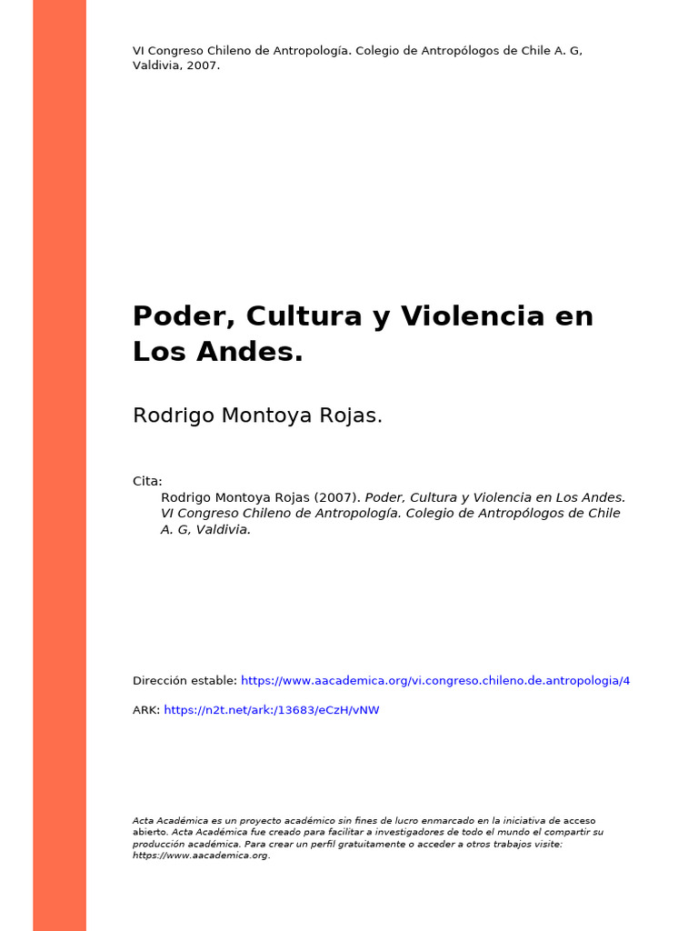 Rodrigo Montoya Rojas (2007). Poder, Cultura y Violencia en Los Andes ...