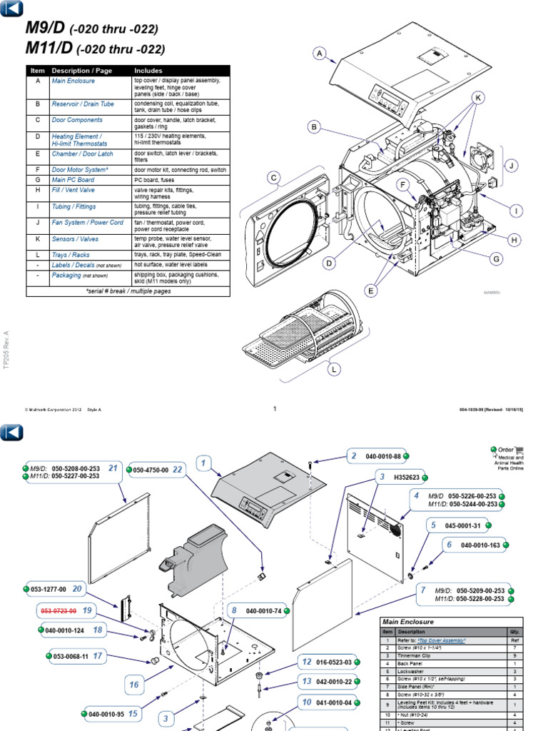 Midmark M9, M11 Autoclave - Diagrams | PDF | Washer (Hardware) | Valve