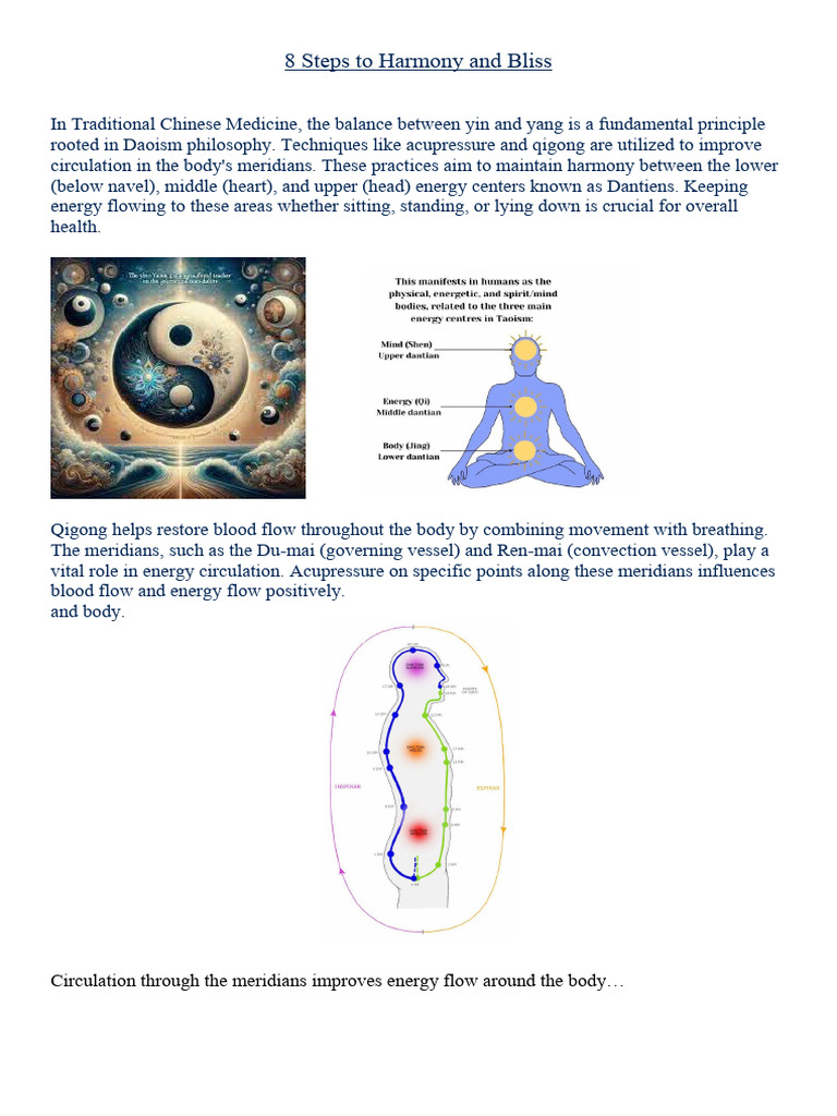 8 Steps To Bliss | PDF | Meridian (Chinese Medicine) | Qigong