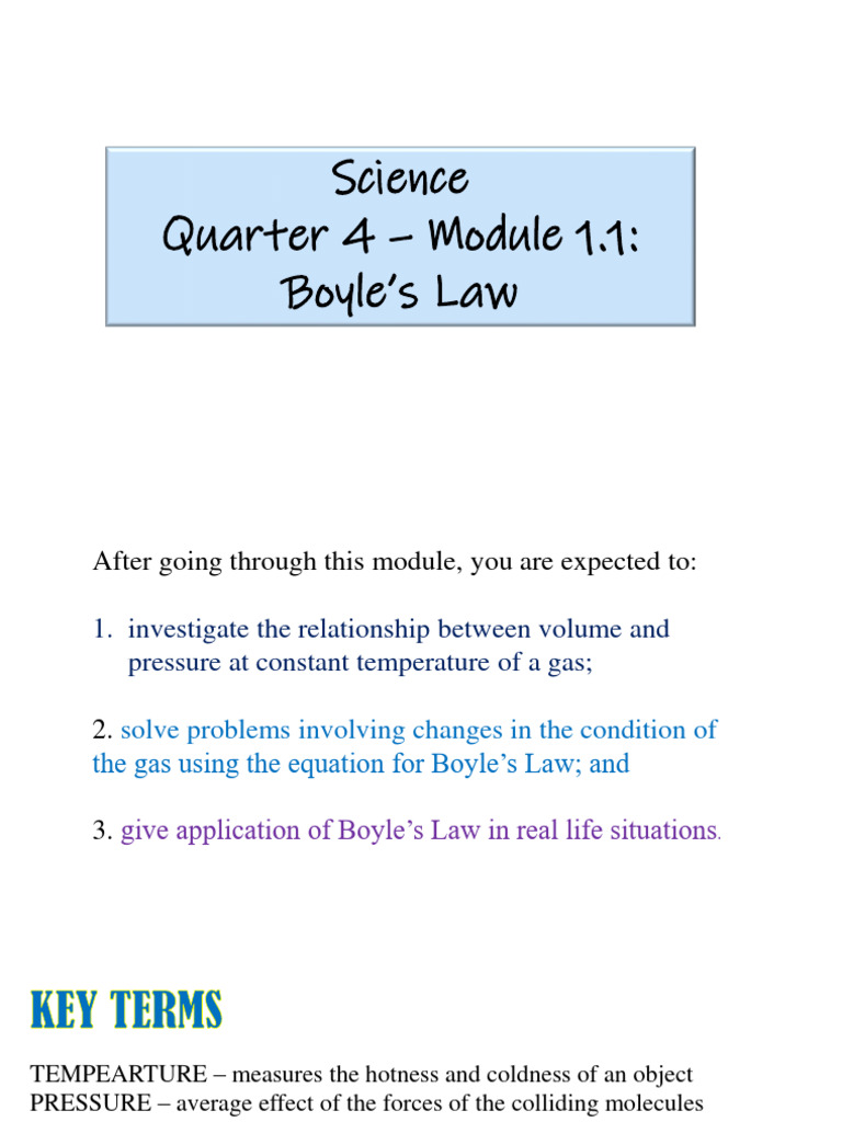 Boyles Law | PDF | Gases | Pressure