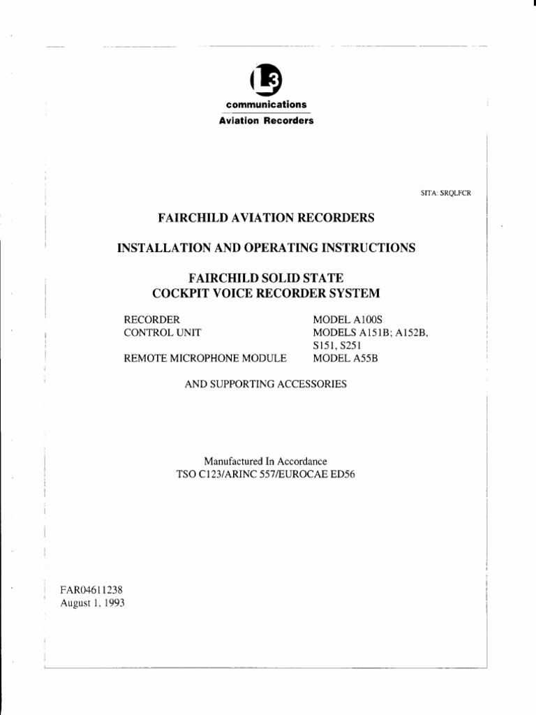 A100S - CVR - Installation Manual | PDF | Electrical Connector | Flight ...