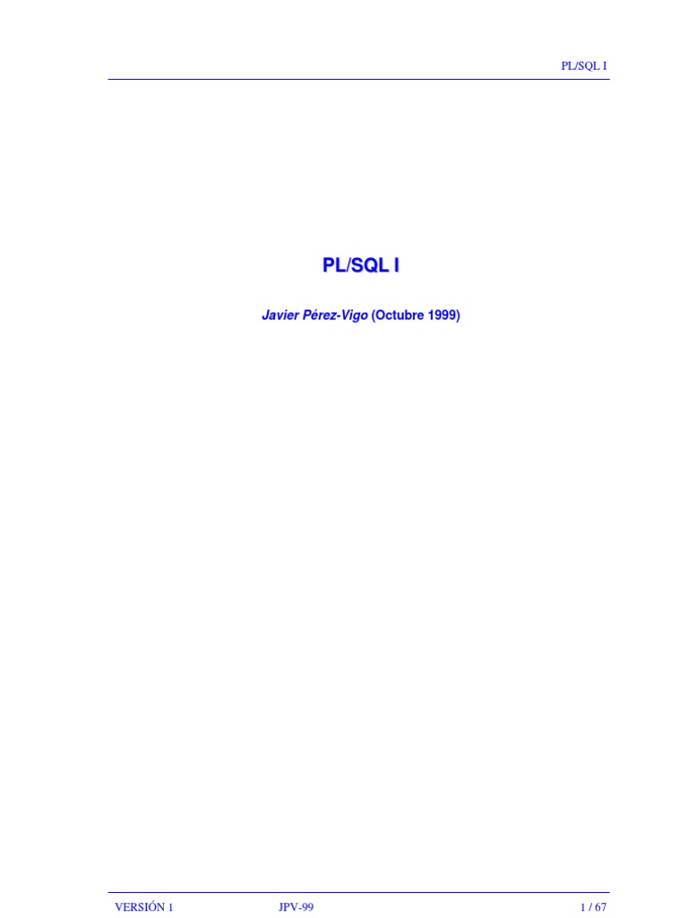 Manual PL-SQL Español | PDF | Pl / Sql | SQL
