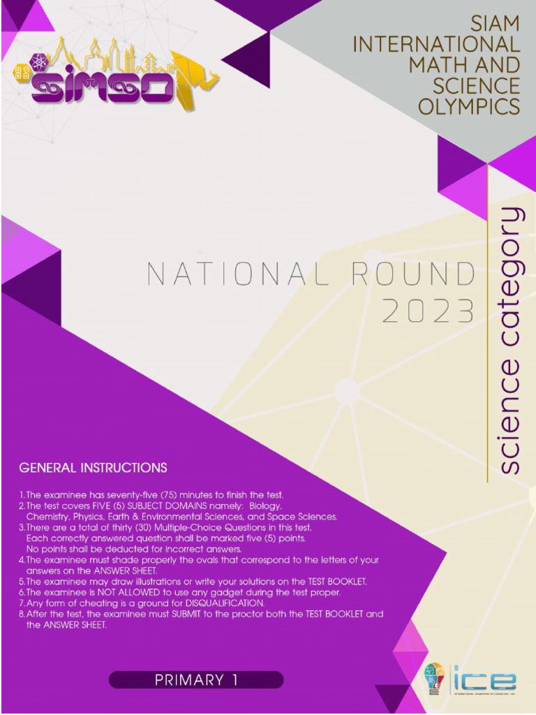 G01-2023-SIMSO-Science-National round | PDF | Saturn | Jupiter