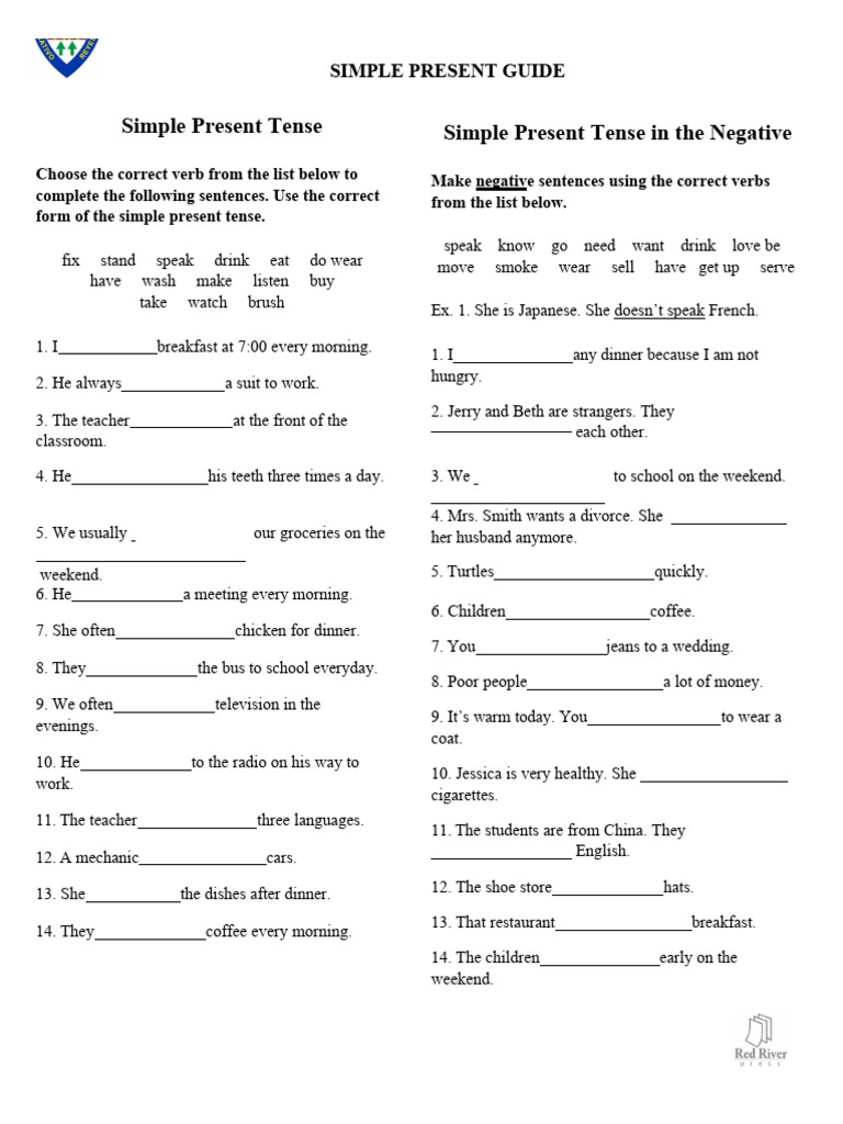 Simple Present Guide | PDF | Linguistics | Linguistic Typology