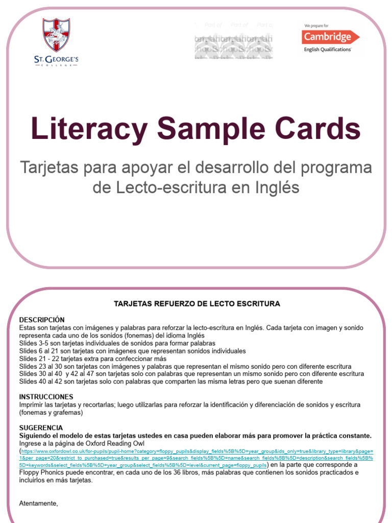 Phonics Cards Samples | PDF | Ortografía