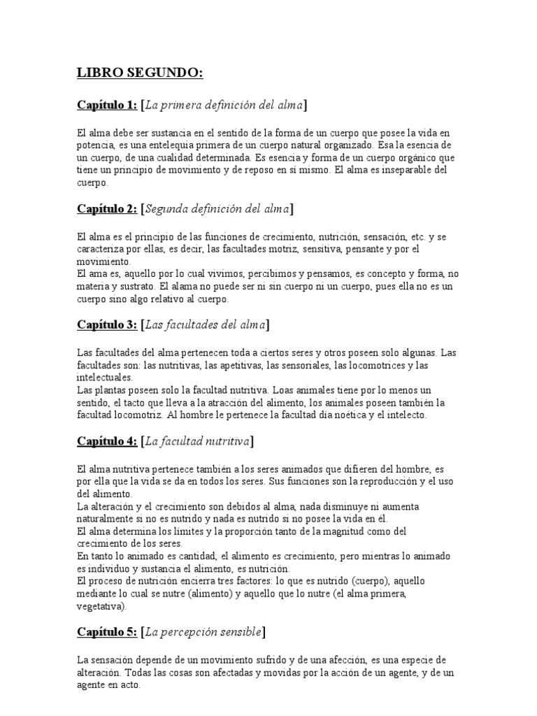 De Anima (Libro Segundo) | PDF | Alma | Percepción