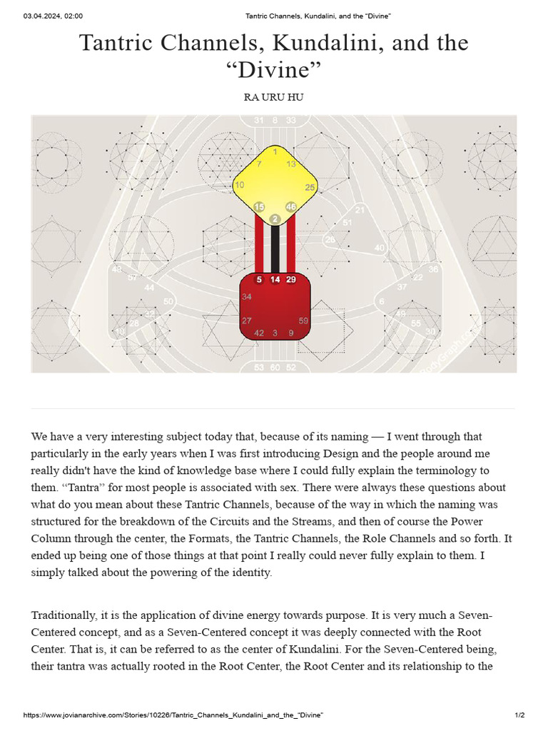 Tantric Channels, Kundalini, and The "Divine" | PDF | Tantra | Kundalini