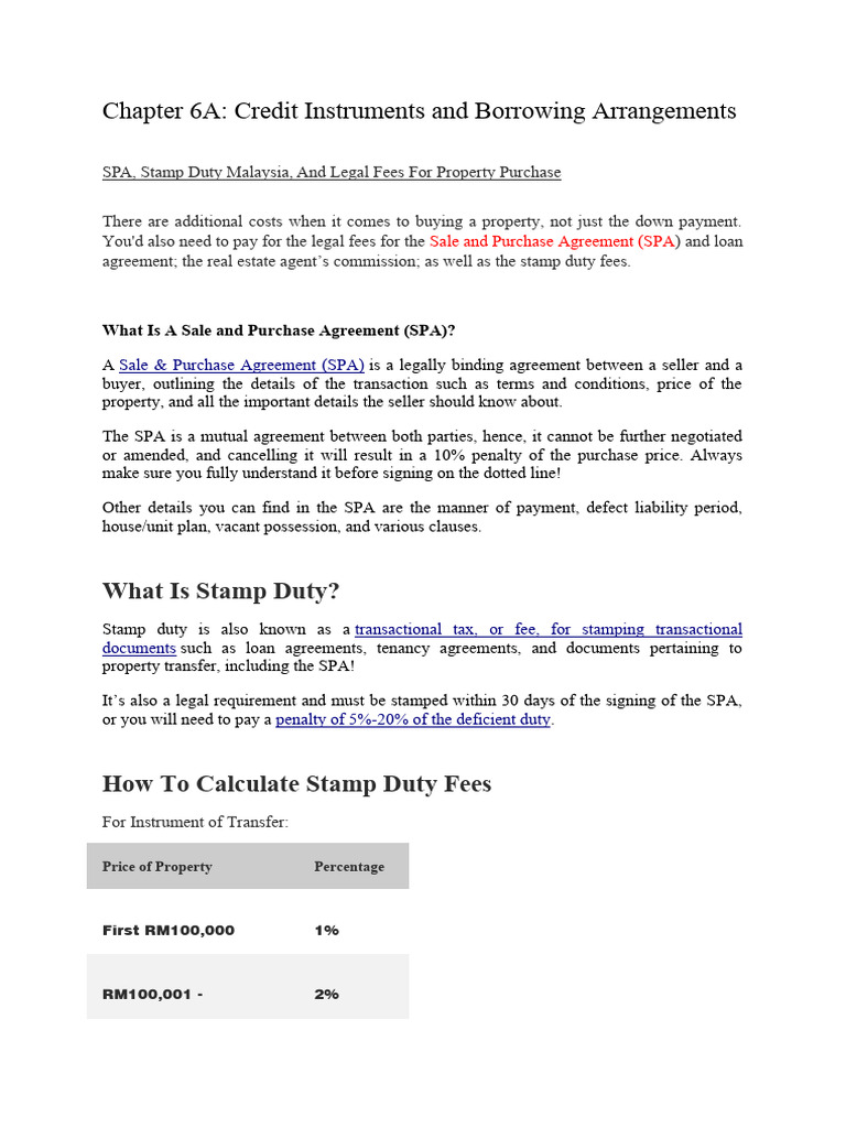 Chapter 6 Credit Instruments and Borrowing Arrangements | PDF | Credit ...