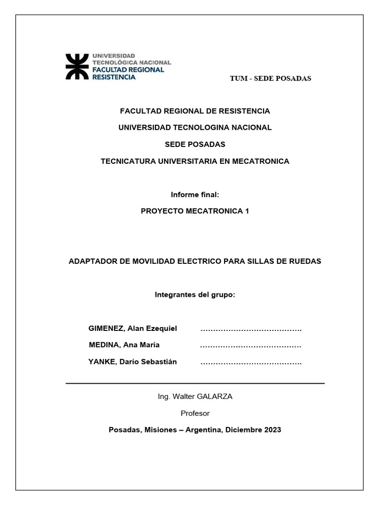 Informe Proyecto Definitivo | PDF | Accesibilidad | Calle