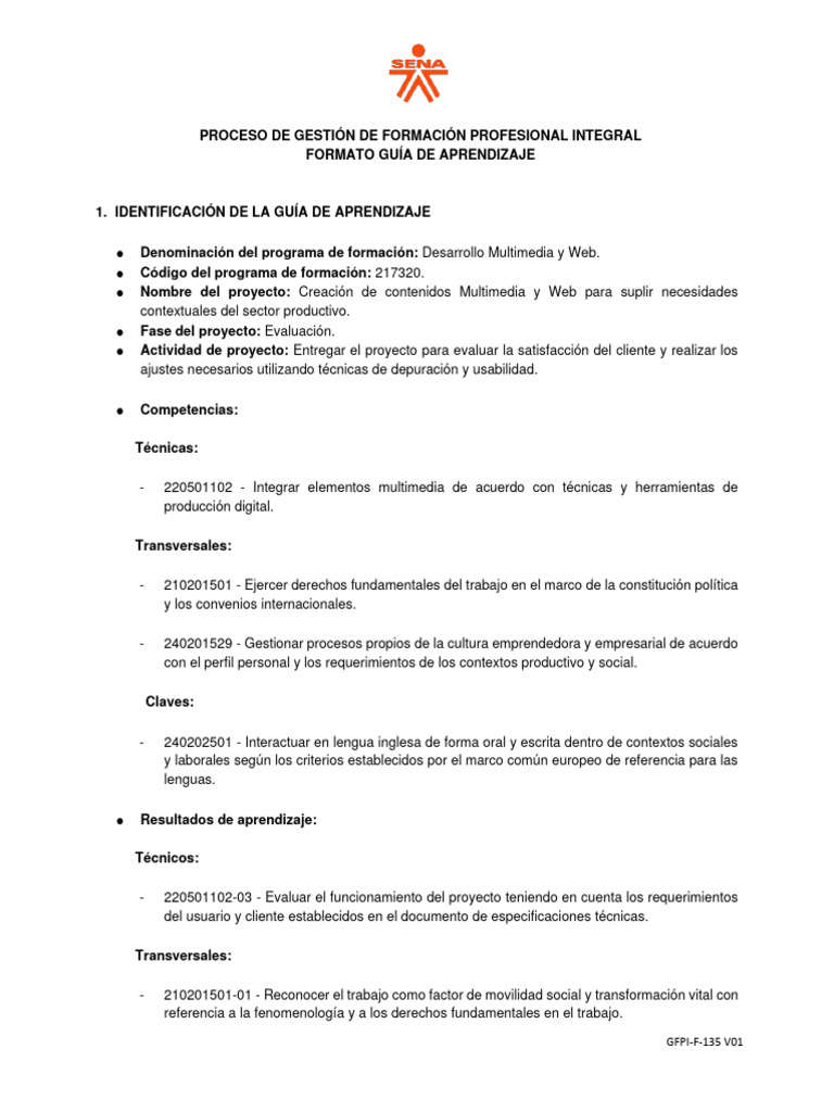 Guia Aprendizaje 8 | PDF | Iniciativa empresarial | Usabilidad