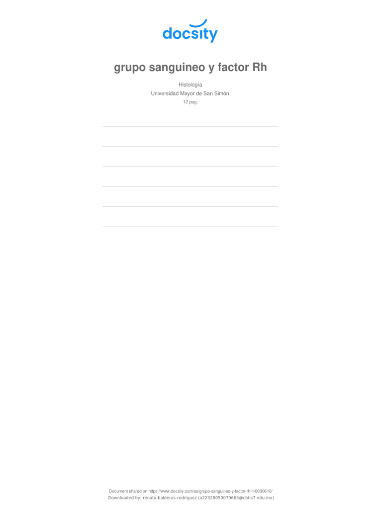 Grupos Sanguíneos y Factor Rh Explicados | PDF | Tipo de sangre | Sangre