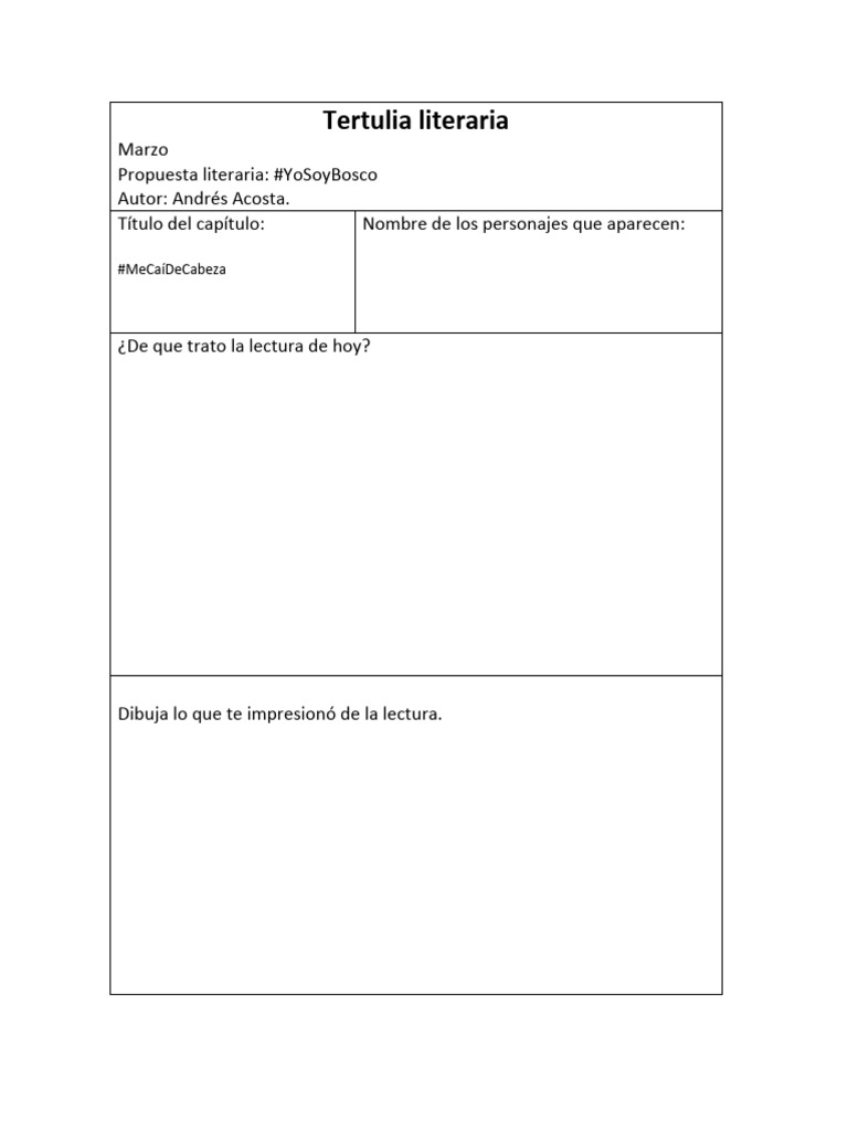 Hoja de La Tertulia Literaria | PDF