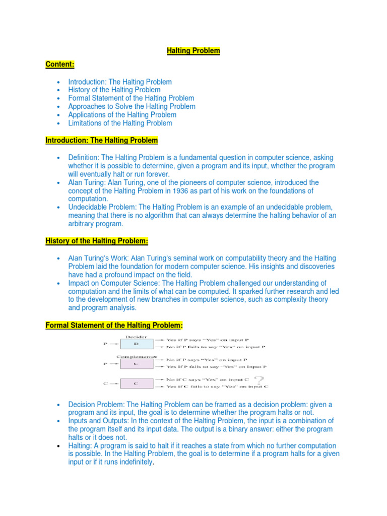 Halting Problem Presentation | PDF | Computer Program | Programming