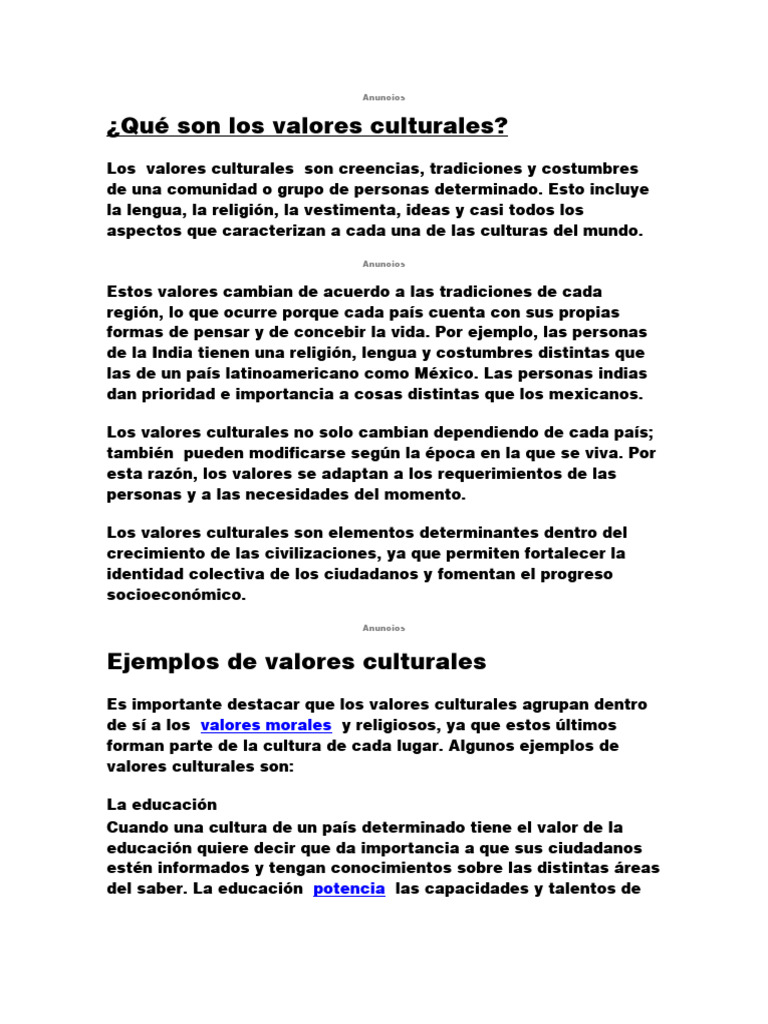 Valores culturales en México y su importancia | PDF | México | Nación