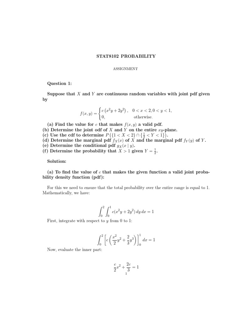 Assignment 4 | PDF | Probability Density Function | Mathematics