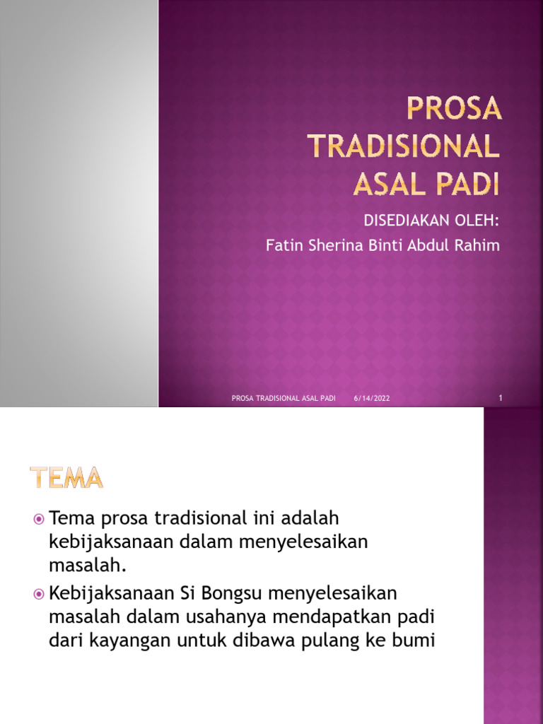 7 Prosa Tradisional - Asal Padi | PDF