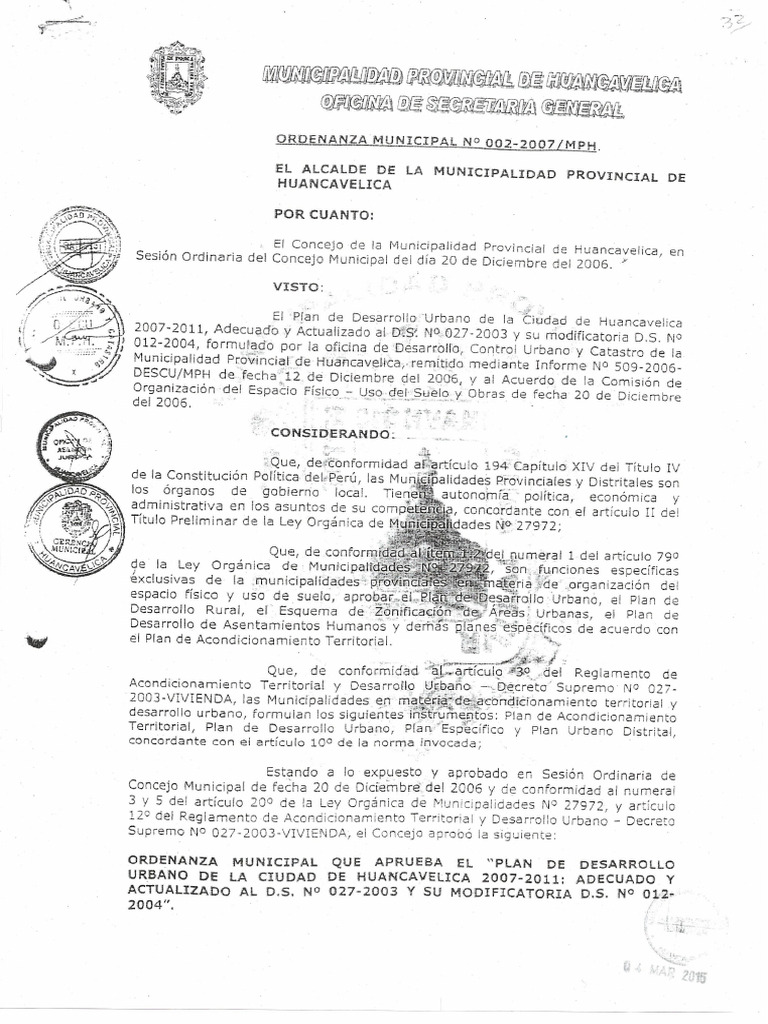 Ordenanza 002-2017 | PDF