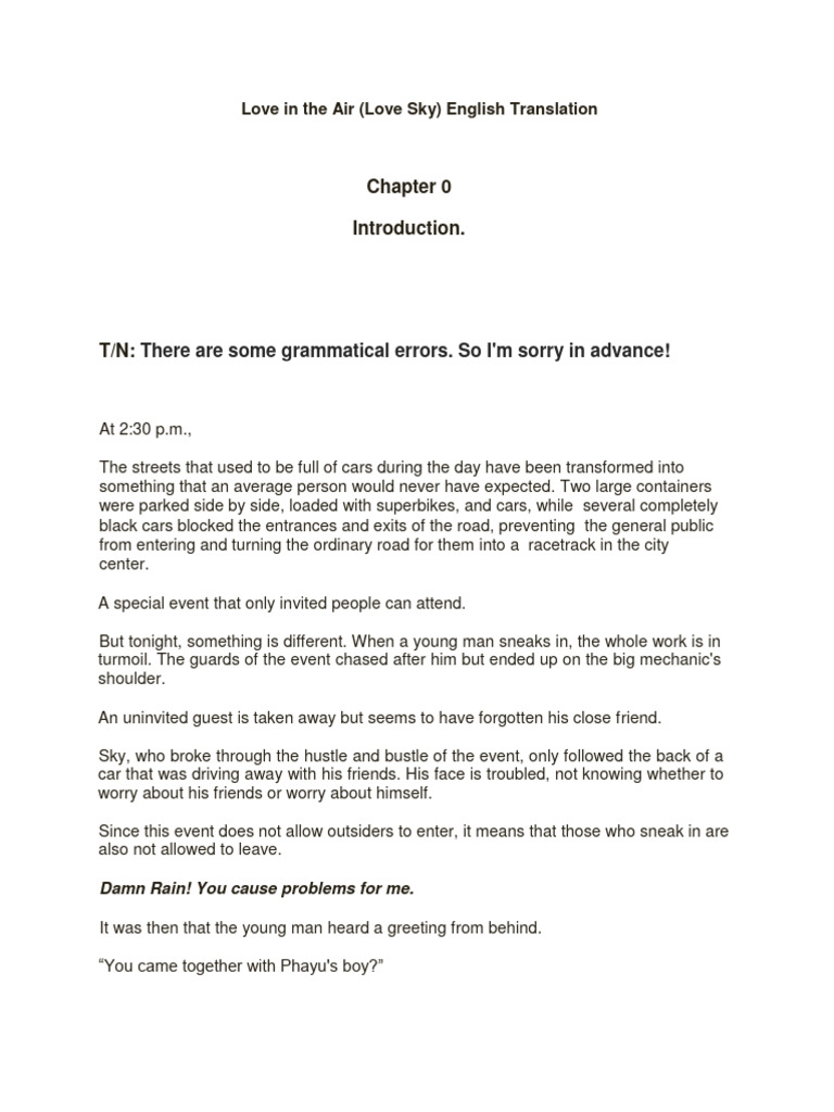 Love in the Air: English Translation | PDF