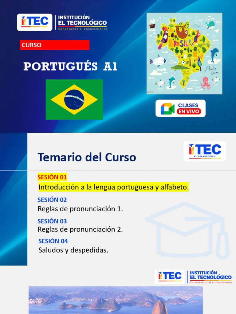 Sesión 01- Portugués nivel básico A1-EL TECNOLÓGICO | PDF | Português ...