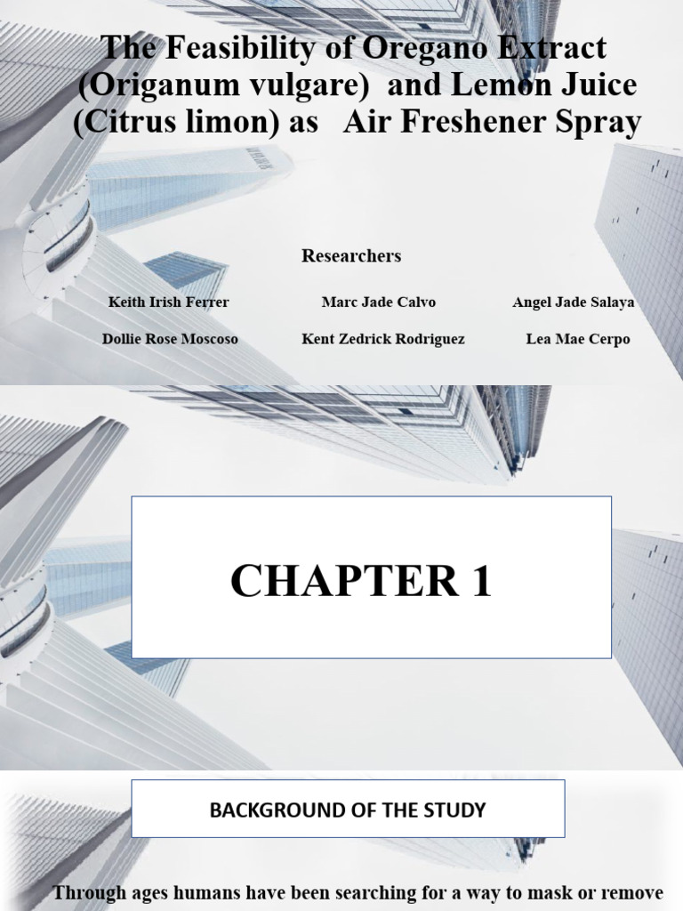 The Feasibility of Oregano Extract | PDF | Odor | Experiment