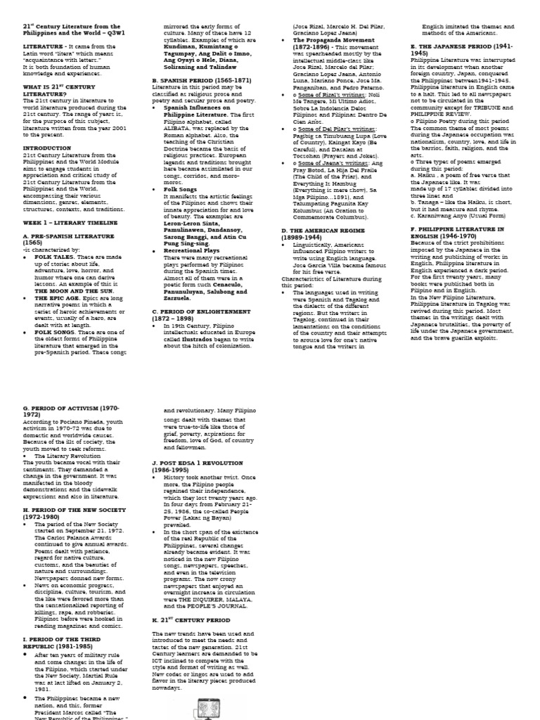 21st Century Q3W1 HANDOUTS | PDF | Philippines