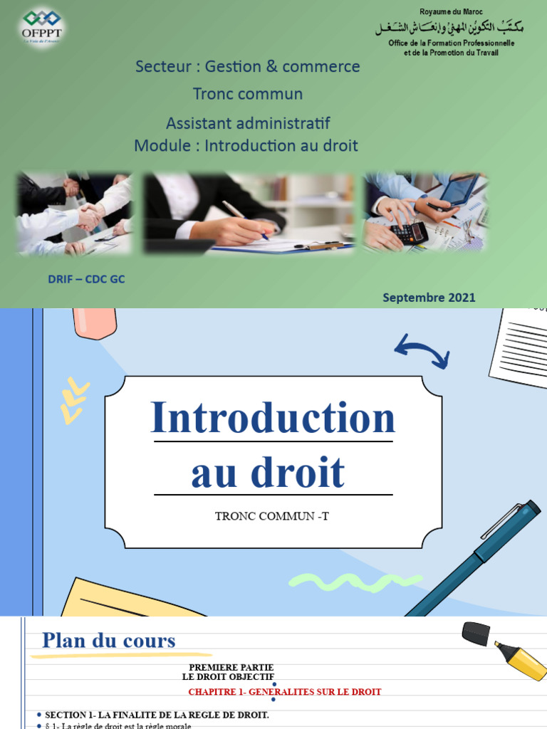 Présentation Introduction Au Droit | PDF | Compétence | Justice