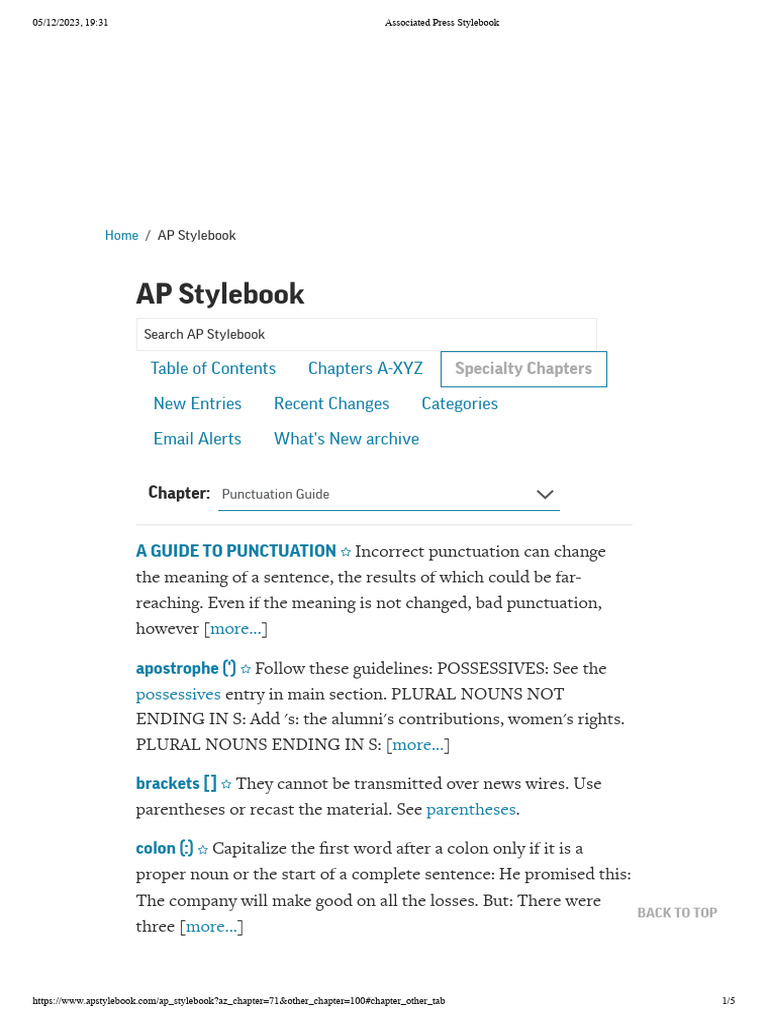 Associated Press Stylebook | PDF | Bracket | Comma
