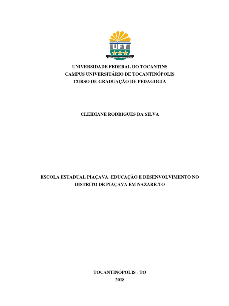 Cleidiane Silva Tcc Pedagogia Pdf Escolas Pedagogia