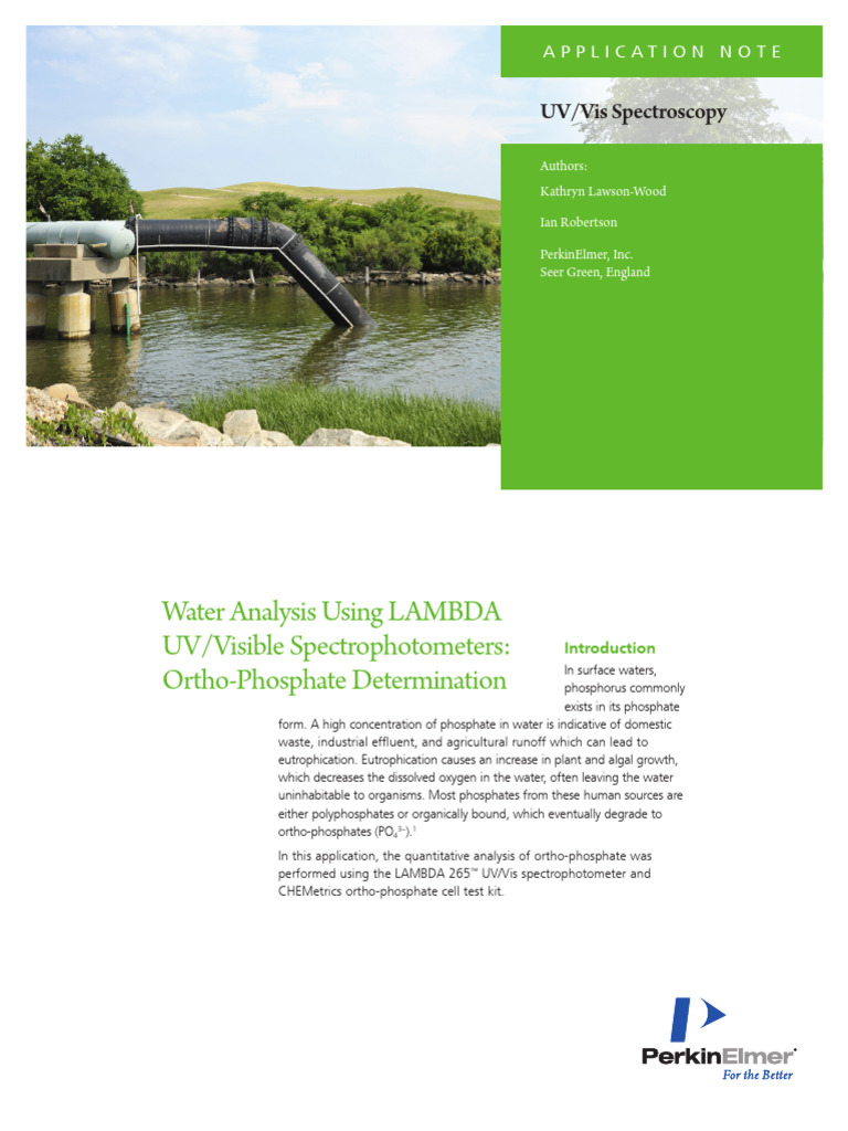 APP Water Analysis Using LAMBDA Ortho Phosphate Determination 012575 01 | PDF ...