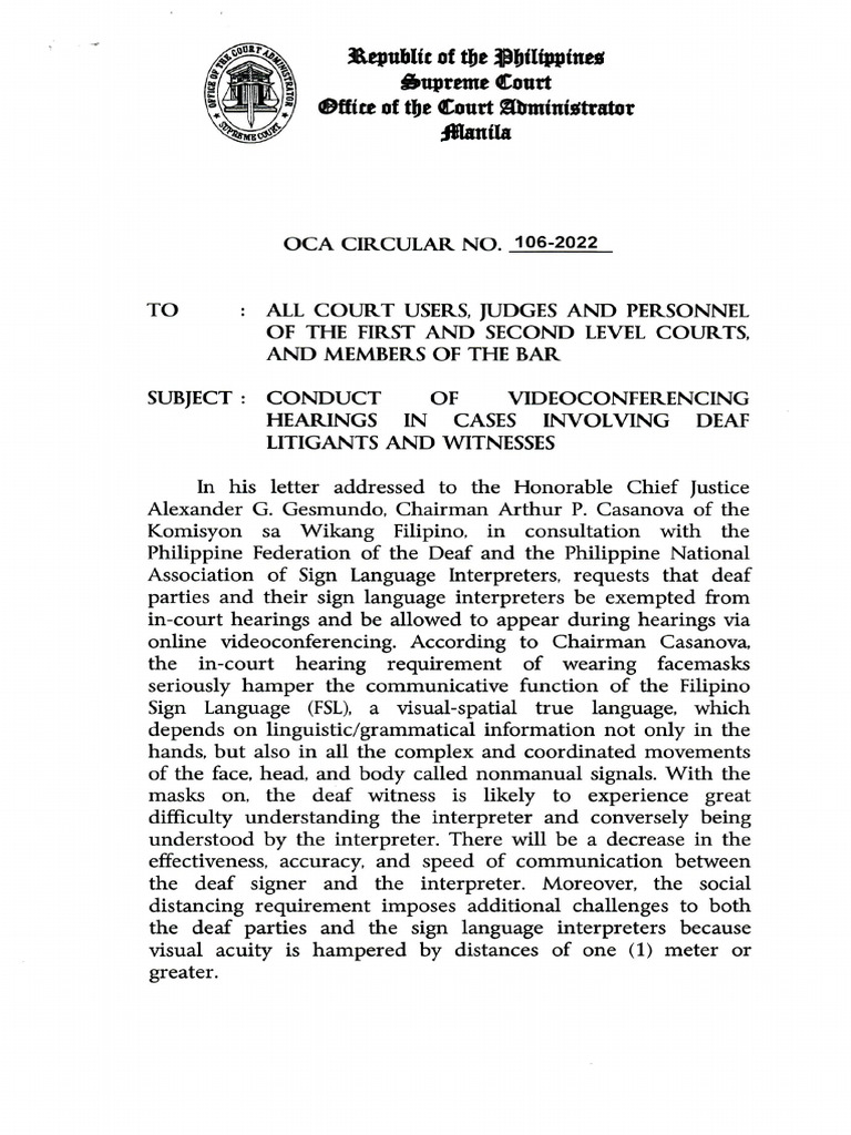 OCA Circular No. 106 2022 | PDF | Science & Mathematics | Technology ...