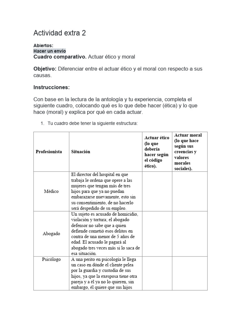 Ética vs Moral: Cuadro Comparativo | PDF | Moralidad | Violación
