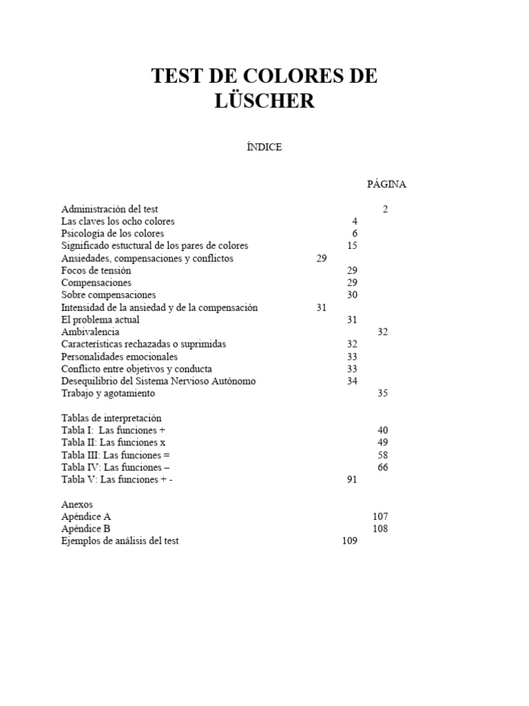 manual test de luscher | PDF | Color | Verde
