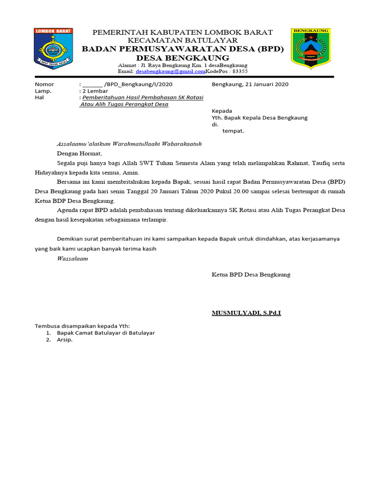 Ba Rapat BPD 2020 | PDF