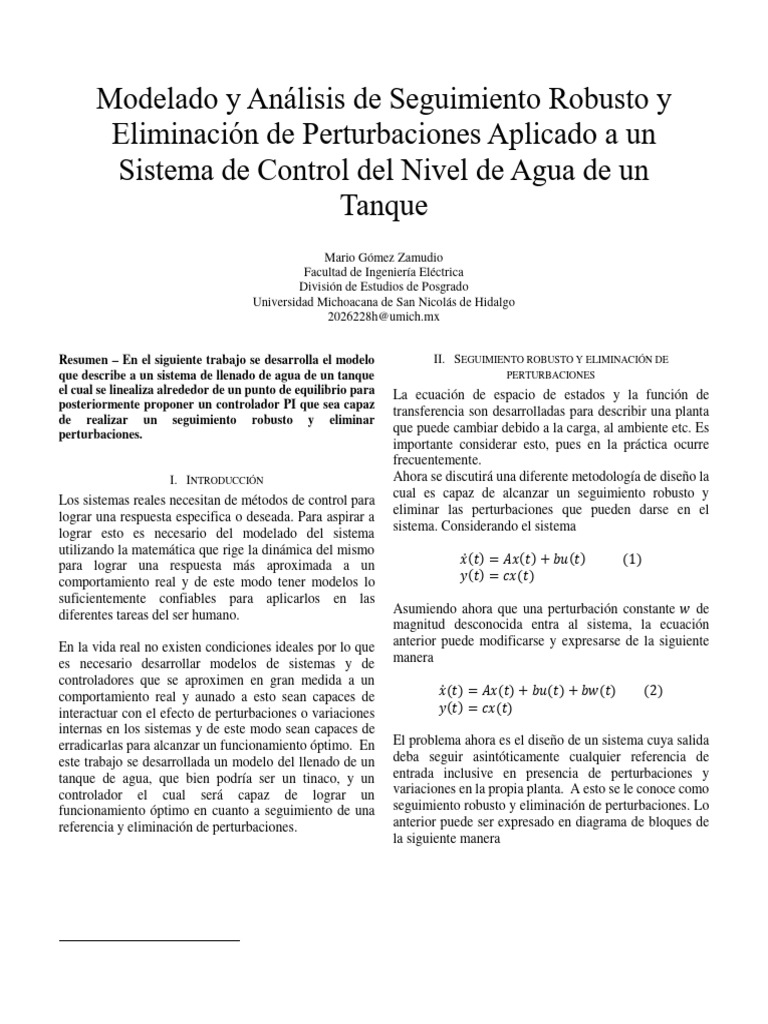 Robust Tack Disturb Reject | PDF | Tanques | Física