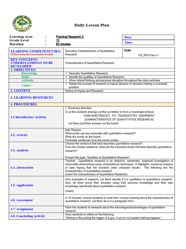 DLP PR2 - 1 | PDF | Quantitative Research | Learning