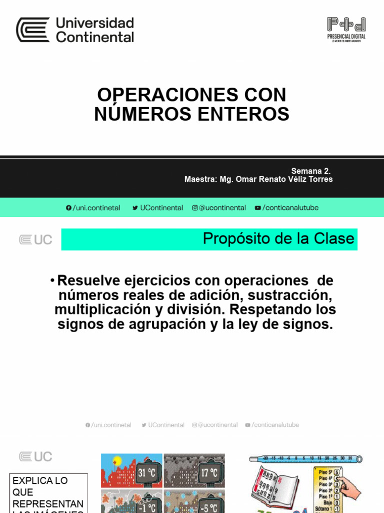 Semana 02 - Operaciones Con Números Enteros | PDF | Multiplicación ...